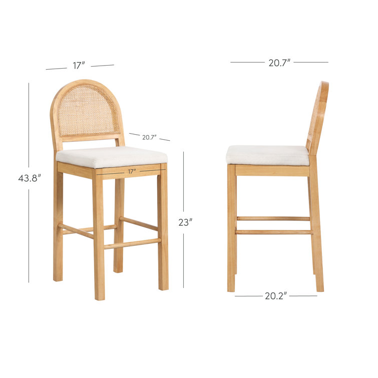 Nathan James Bailey Upholstered Counter Stool with Solid Wood Frame